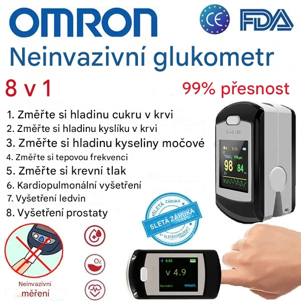 Neinvazivní glukometr Omron (měření za 5 sekund, přesnost 99 %)