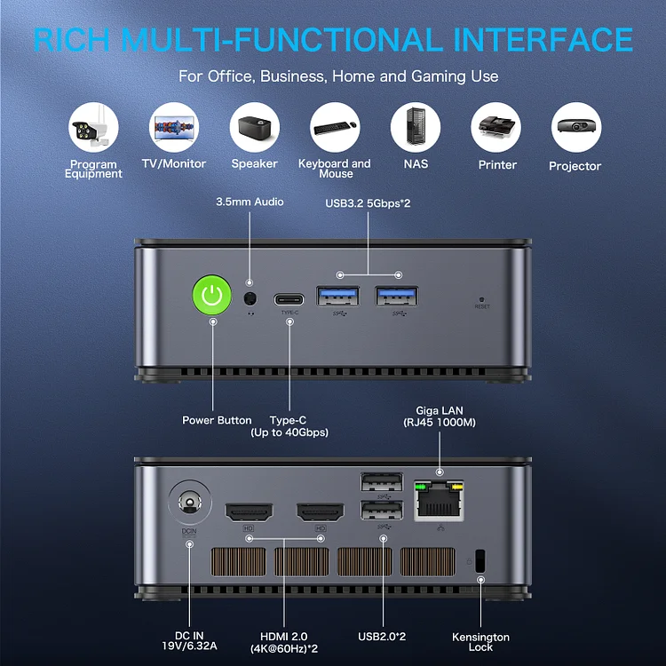 12th Gen Intel Core i7 12650H Mini PC--NucBox K3 Pro