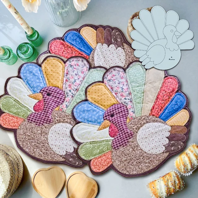 DIY Turkey Patchwork Trivet Sewing Template – With Tutorial