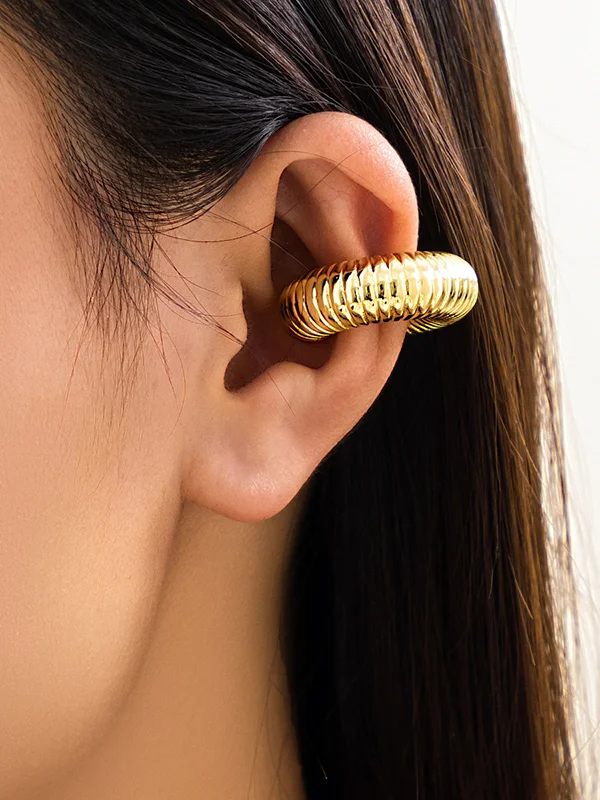 Symmetric Sophistication: Geometric Solid Color Ear Clips - Accessories