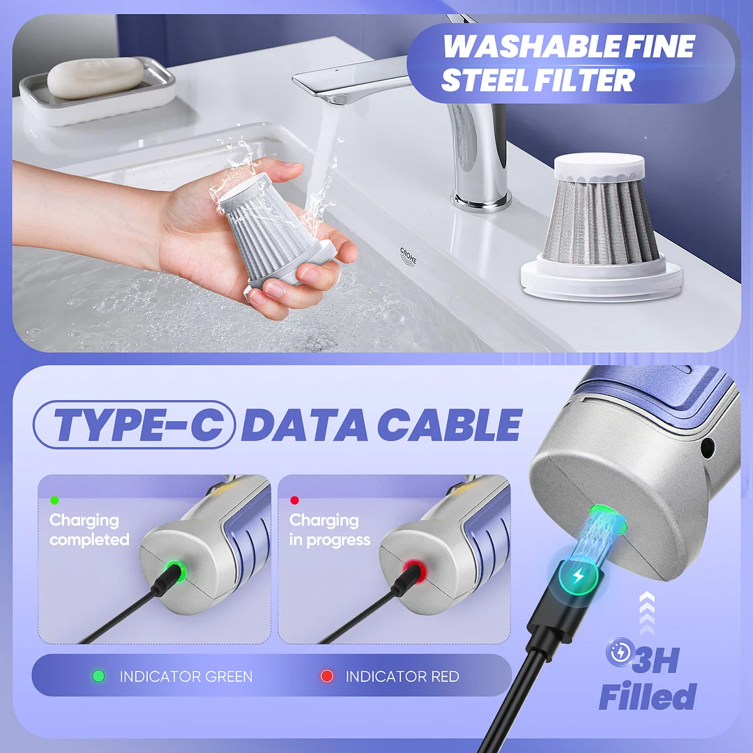 SAKER® Mini Handheld Cordless Vacuum Cleaner