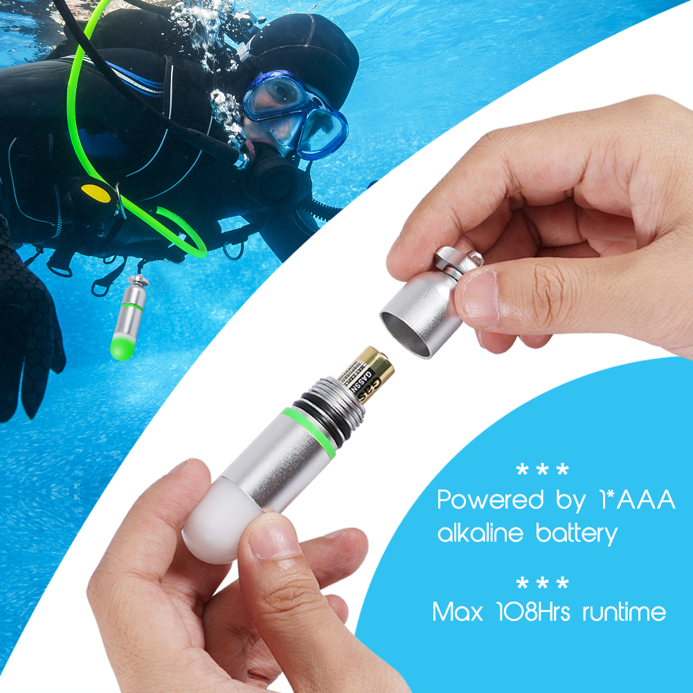 APLOS D01 Mini Glow Tank, Scuba Dive Strobe Beacon Diving Signal Light ...
