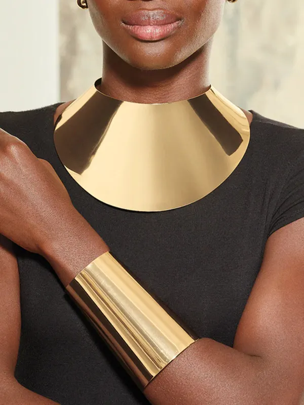 Geometric Trio: Necklace, Earrings, and Bracelet Accessories Set