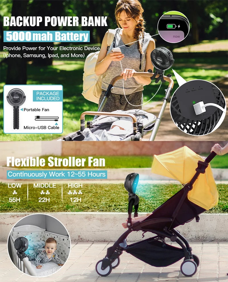 Amgras Stroller Fan