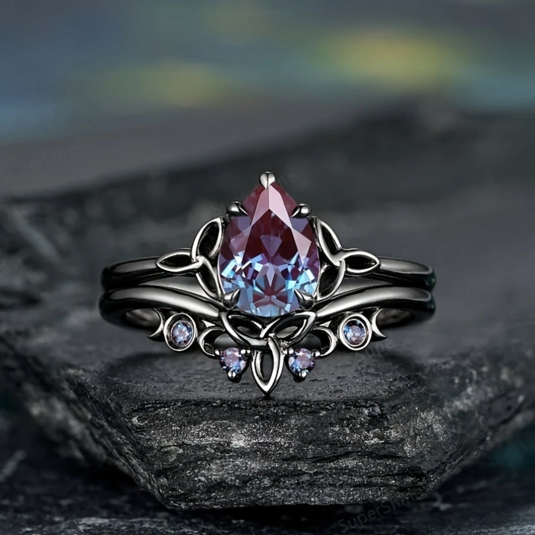 Purple Stone Layered Ring