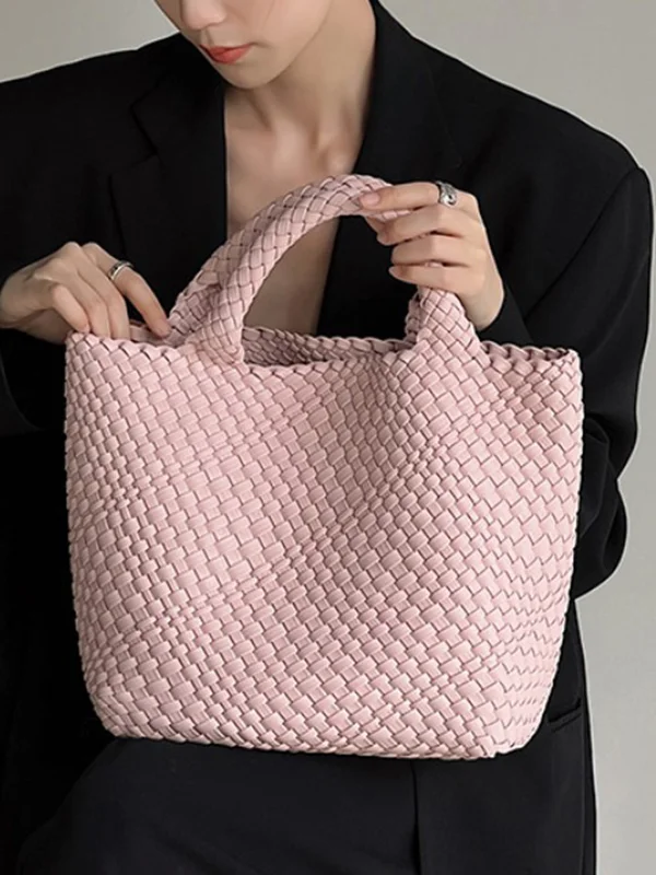 Elegant Solid Color Woven Tote Handbags – The Epitome of Style and ...