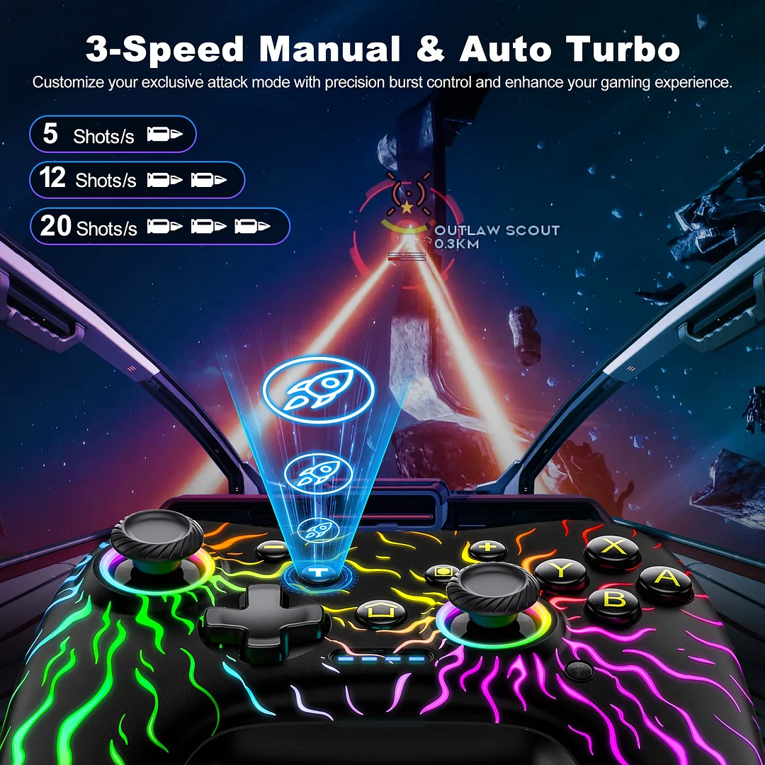 Beboncool Switch Controller for Nintendo Switch Pro/Lite/OLED/PC/IOS/Android