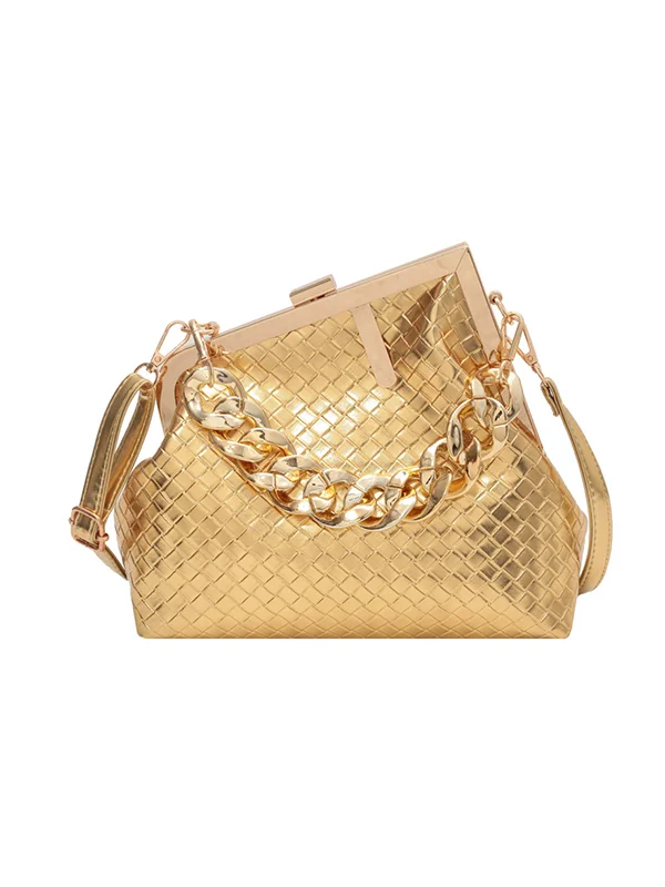 Elegant Geometric Chain-Adorned Handbags