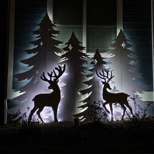 Christmas Tree & Reindeer Silhouette PDF Templates