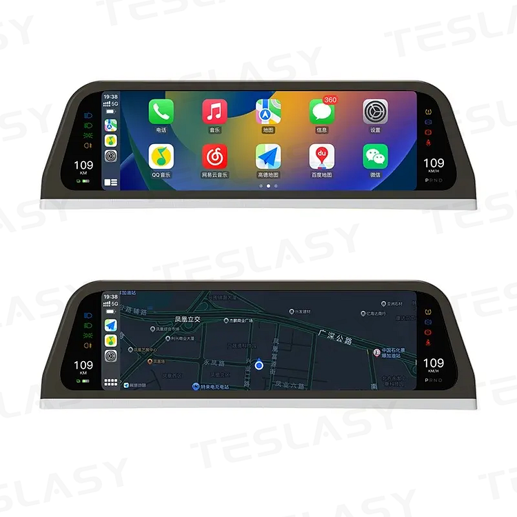 Teslasy Model 3 Y 9 6 Inch Carplay Instrument Cluster Head Up Display