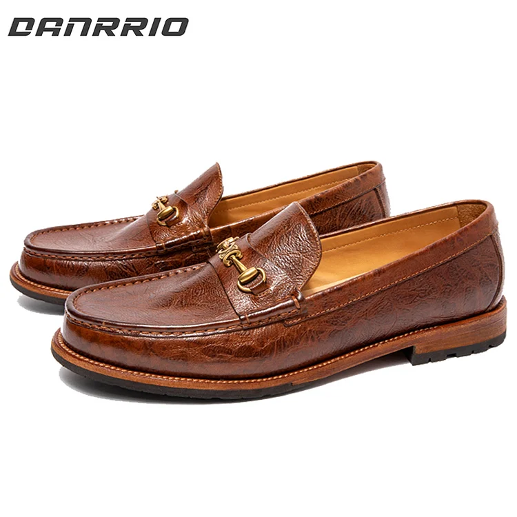 Goodyear Handmade Bison Leather Business Casual Loafers