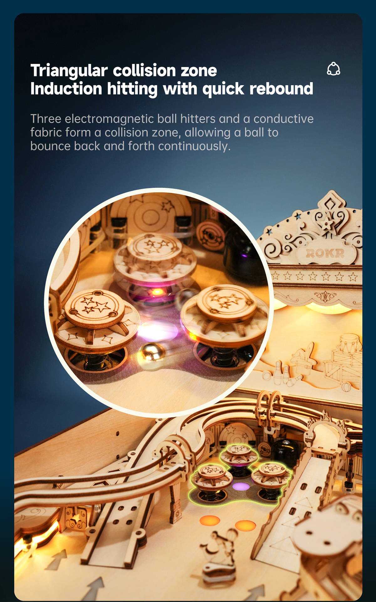 Rokr 3D Pinball Machine 3D Wooden Puzzle EG01 | Build Your Own Pinball ...