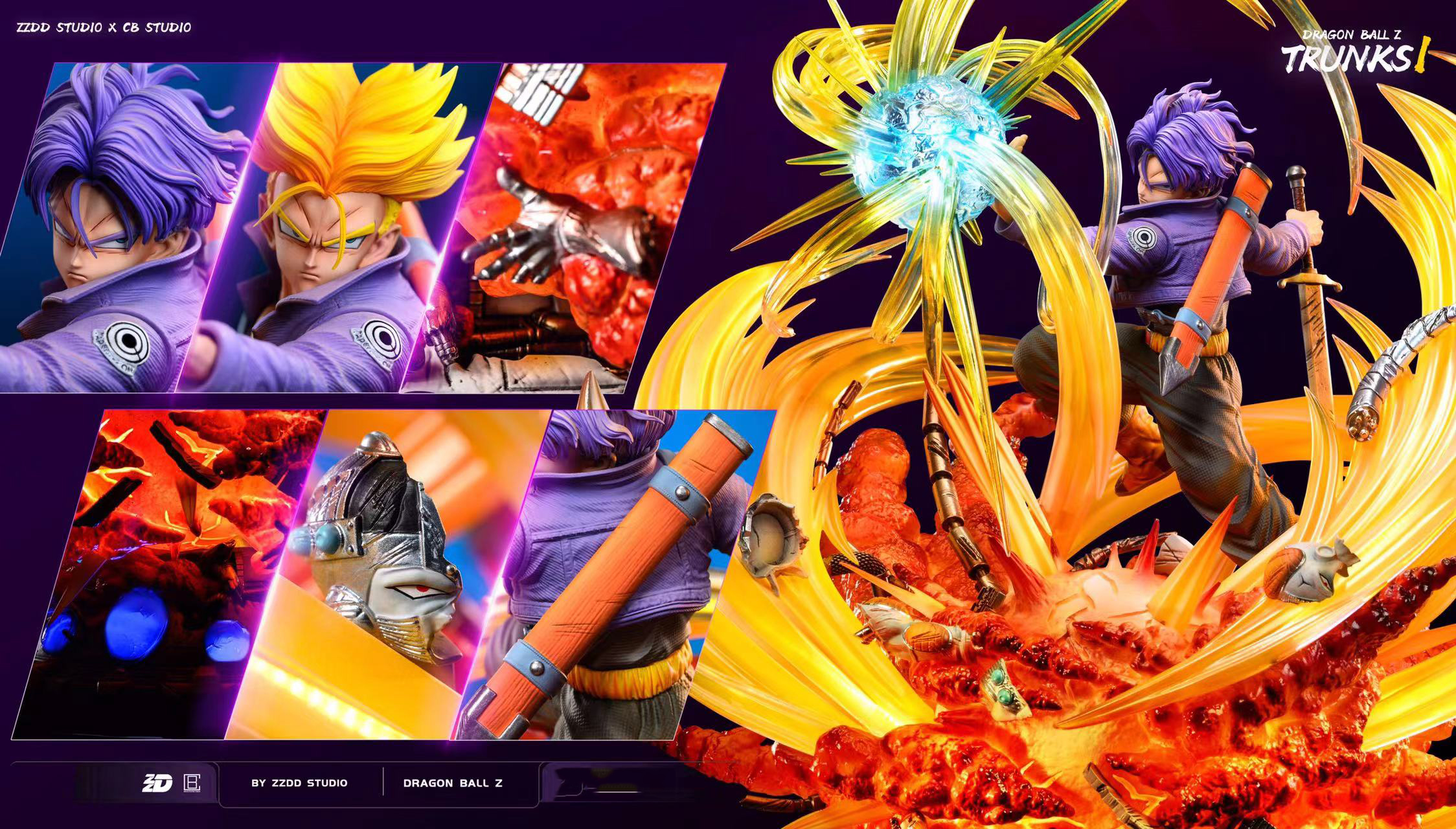 Trunks VS Mecha Frieza with LED - Dragon Ball Resin Statue - ZZDD Studios