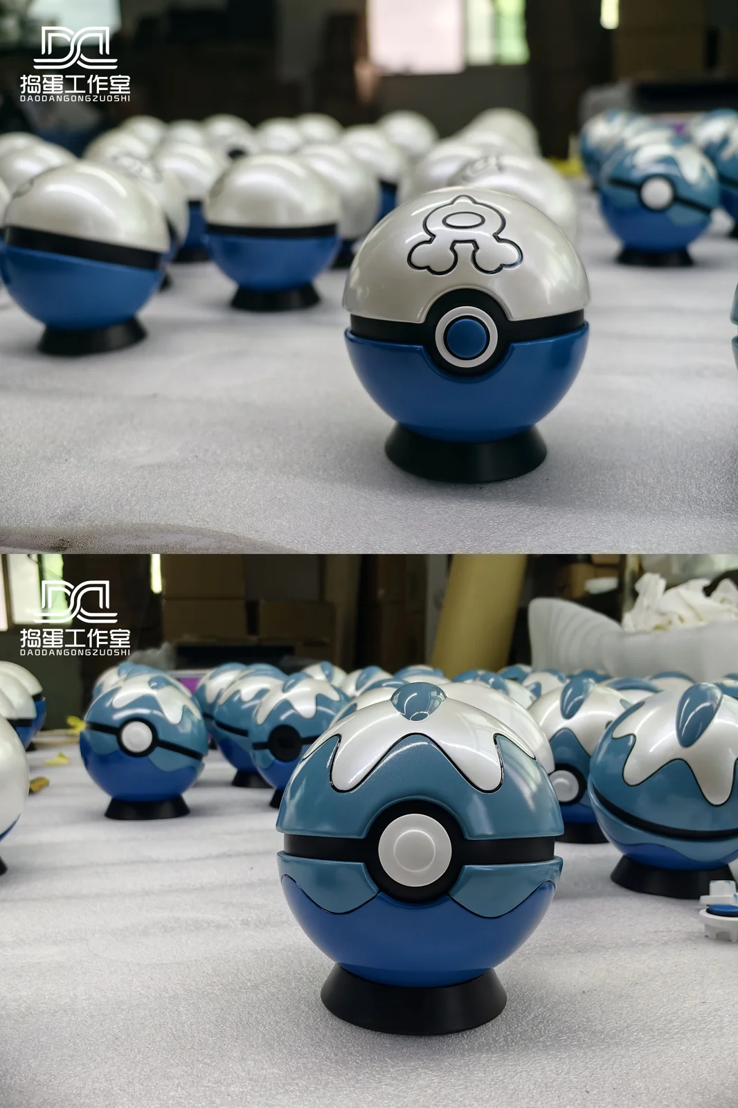 Team Aqua Pokeball & Dive Ball - Pokemon Resin Statue - DaoDan Studio