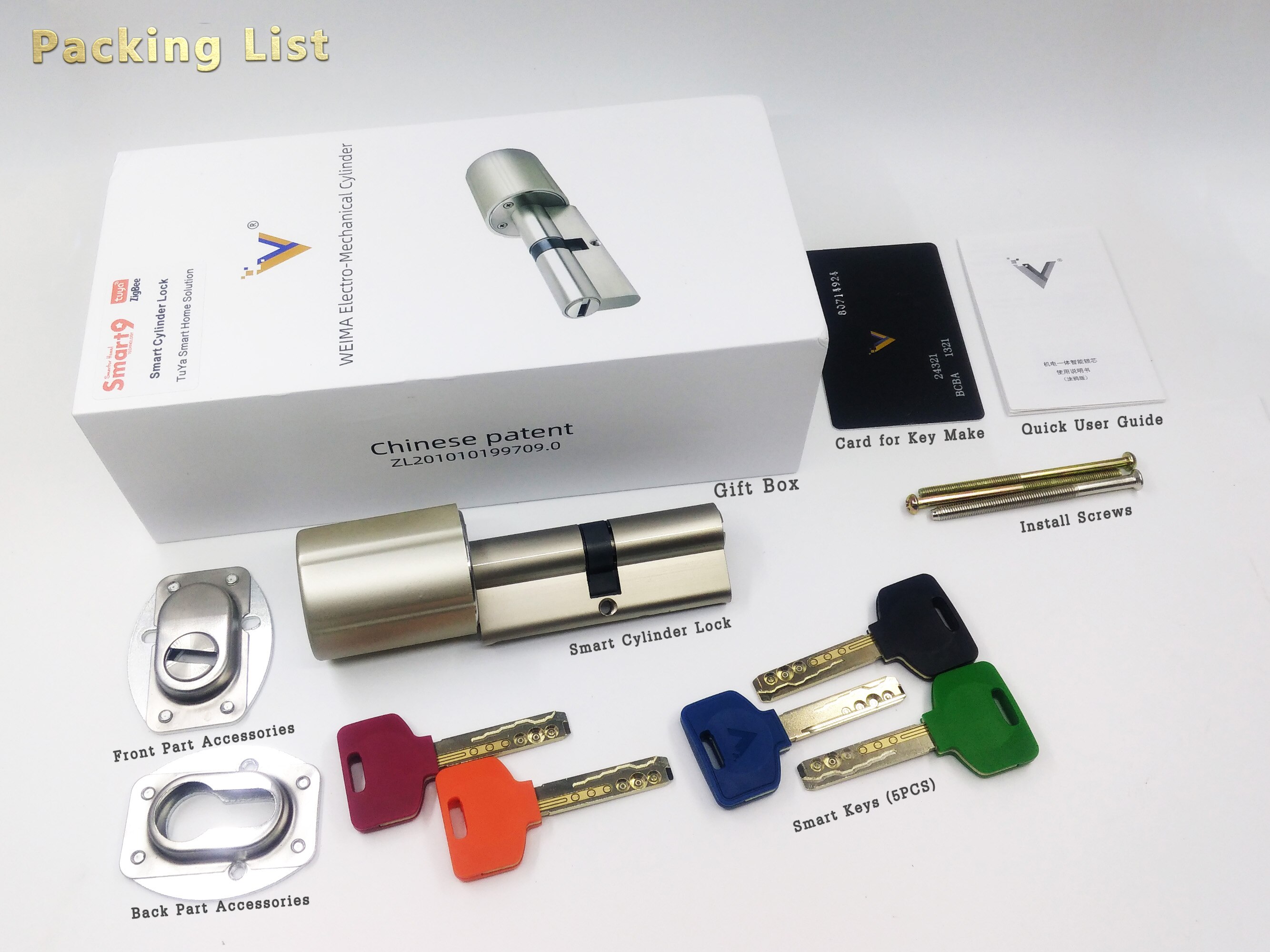 Smart9 ZigBee Smart Lock Core Cylinder Working with TuYa ZigBee Hub ...