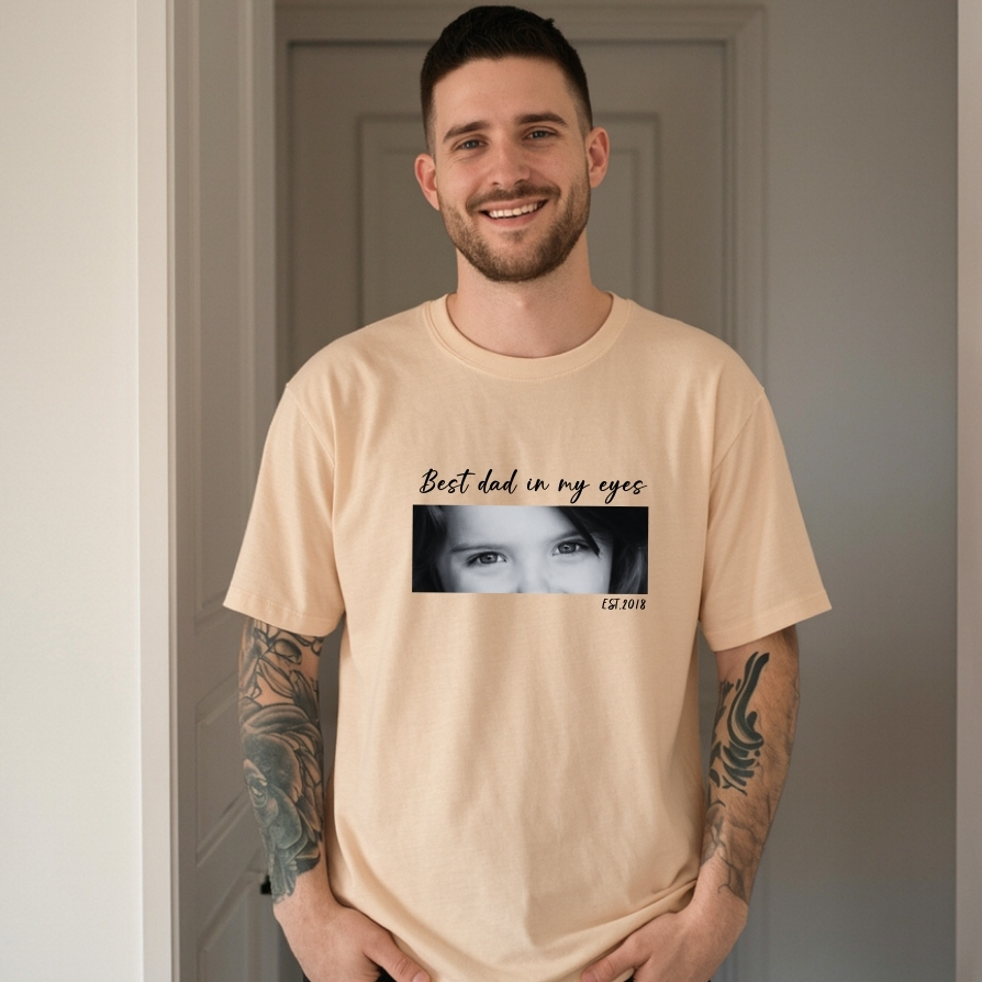 Best Dad in My Eyes– Personalized Father's Day Shirt with Your Child's ...