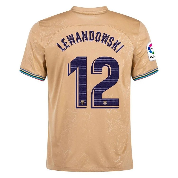 FC Barcelona Robert Lewandowski 12 Away Shirt Kit 2022-2023