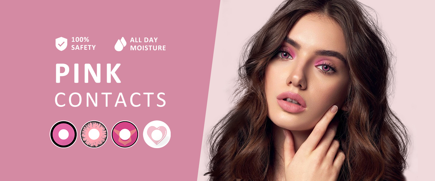 Pink Contacts | Pink Colored Contacts for Halloween