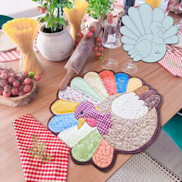 DIY Turkey Patchwork Trivet Sewing Template – With Tutorial