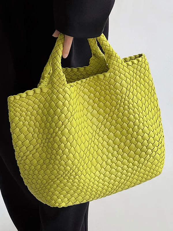 Elegant Solid Color Woven Tote Handbags – The Epitome of Style and ...