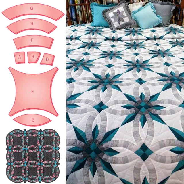 Double Wedding Ring Book & Template Set(8PCS) + Manual