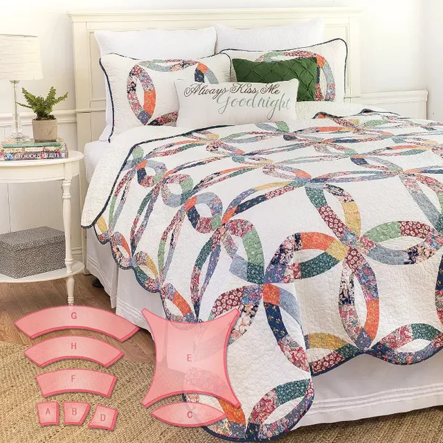 Double Wedding Ring Book & Template Set(8PCS) + Manual