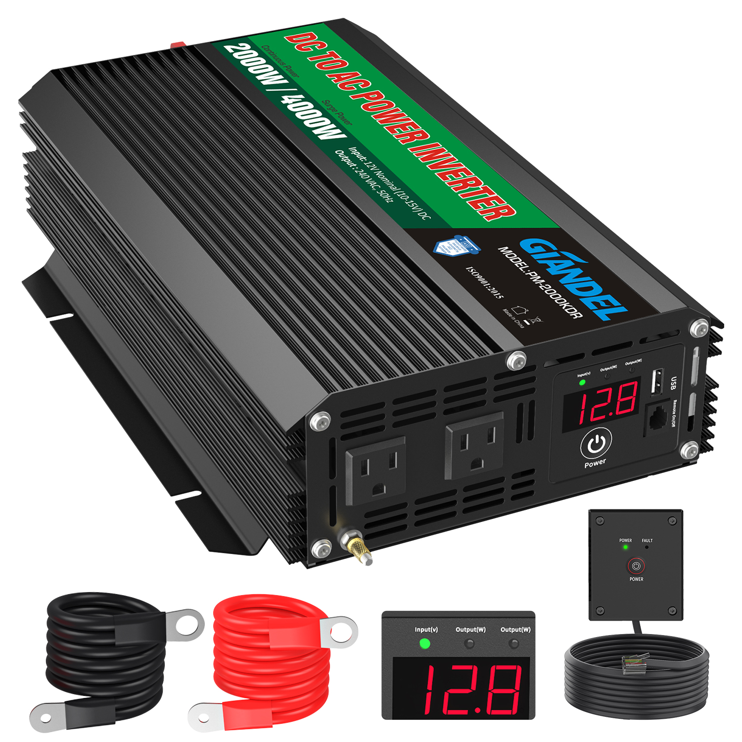 Giandel 2000W Modified Sine Wave Power Inverter 12V DC to 240V AC
