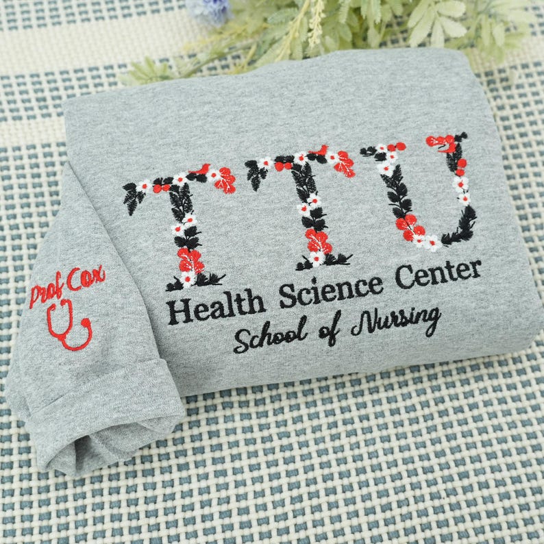 Floral Embroidered CSULB Sweatshirt - Teacher Gift