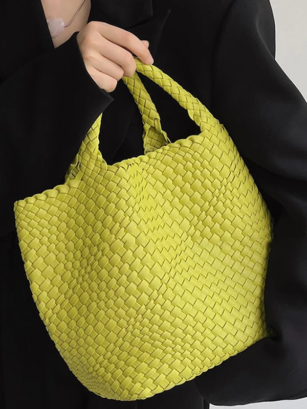 Elegant Solid Color Woven Tote Handbags – The Epitome of Style and ...