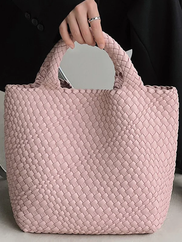 Elegant Solid Color Woven Tote Handbags – The Epitome of Style and ...
