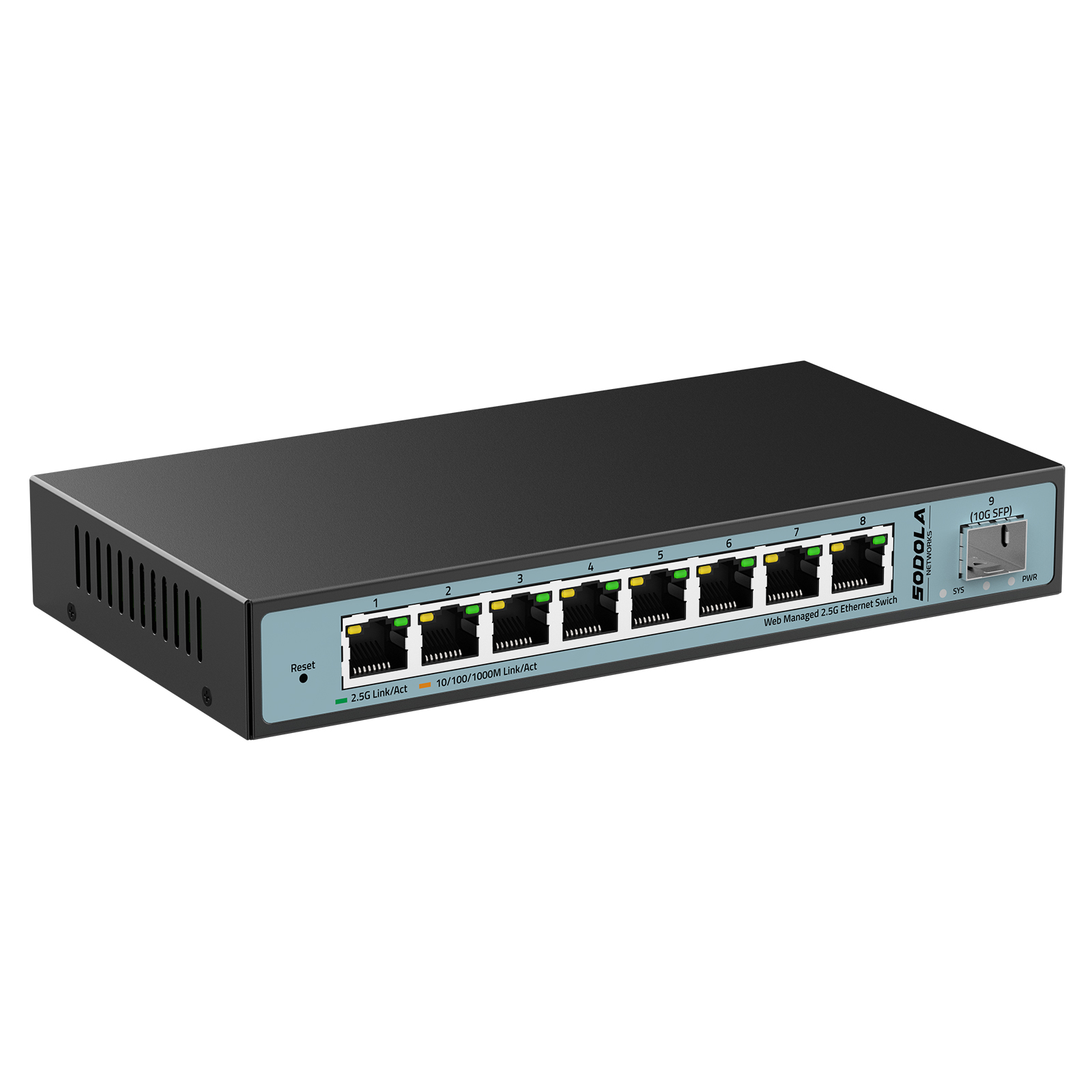 SODOLA 9 Port 2.5G Smart Web Ethernet Switch,1 10G SFP Slot&8 x 2.5G ...