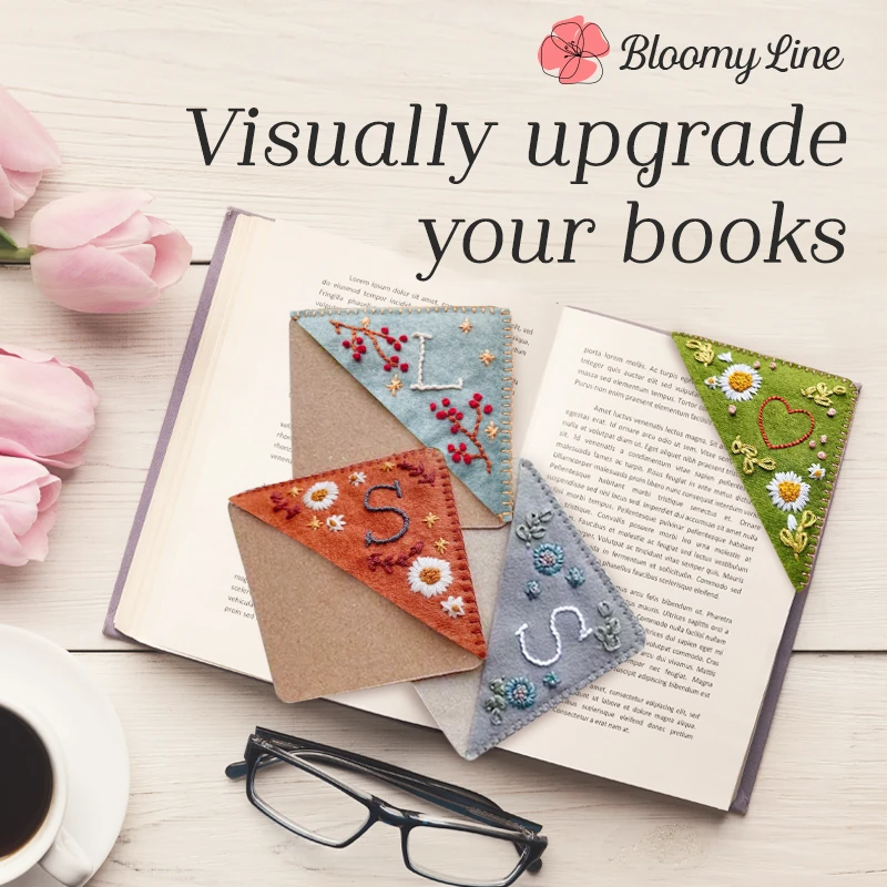 Personalized Embroidered Corner bookmark