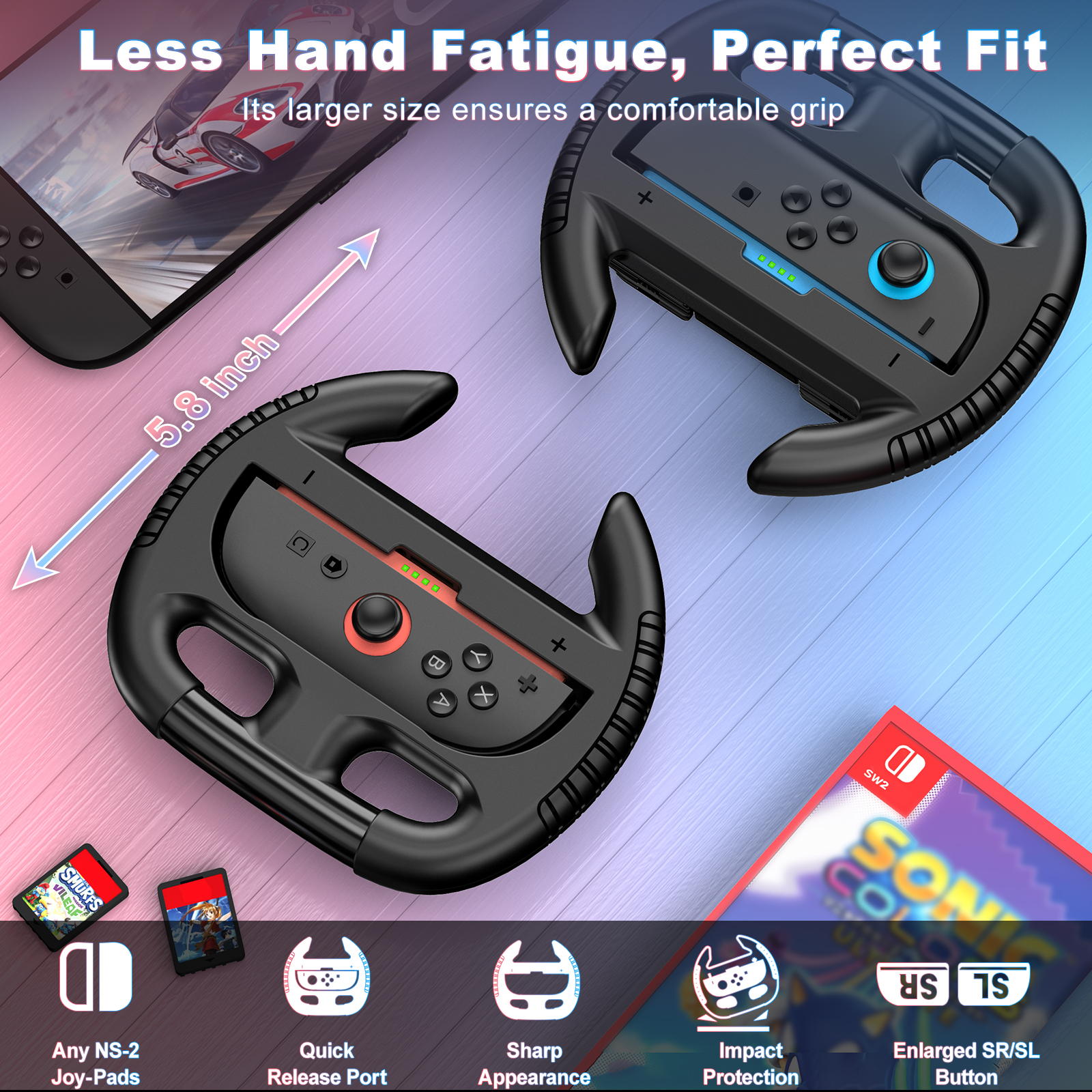 Beboncool Grip for Nintendo Switch 2-Ergonomic Design, Anti-Slip ...