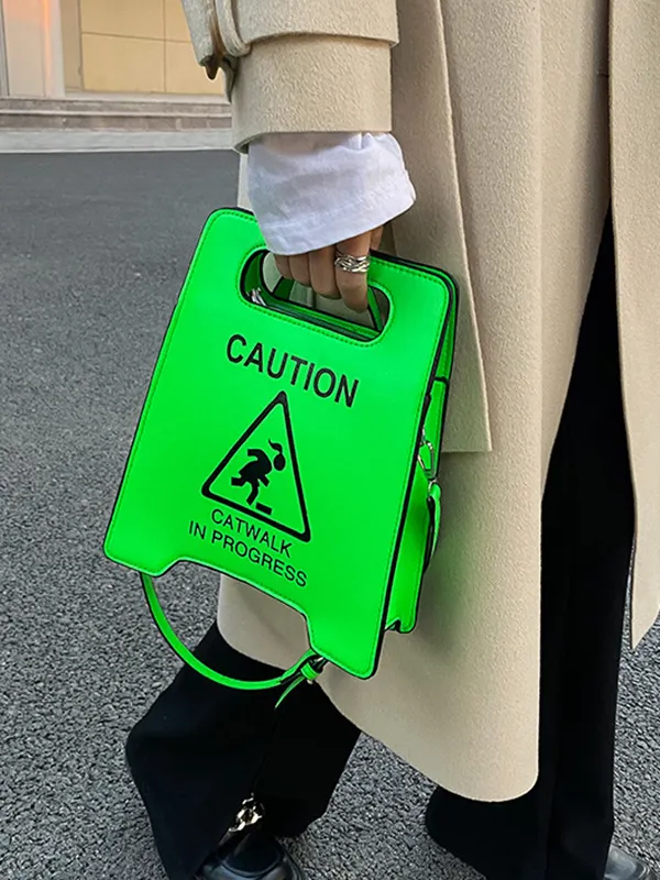 Chic PU Shoulder Bag with Unique Letter Print Design