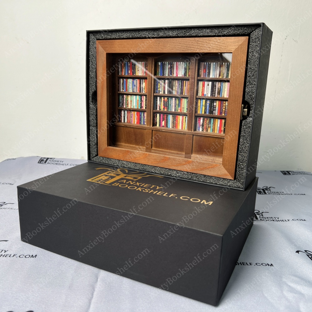 Original Anxiety Bookshelf With Over 260 Different Mini Books