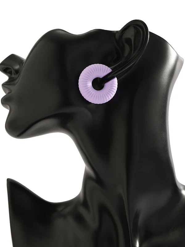 Symmetric Sophistication: Geometric Solid Color Ear Clips - Accessories