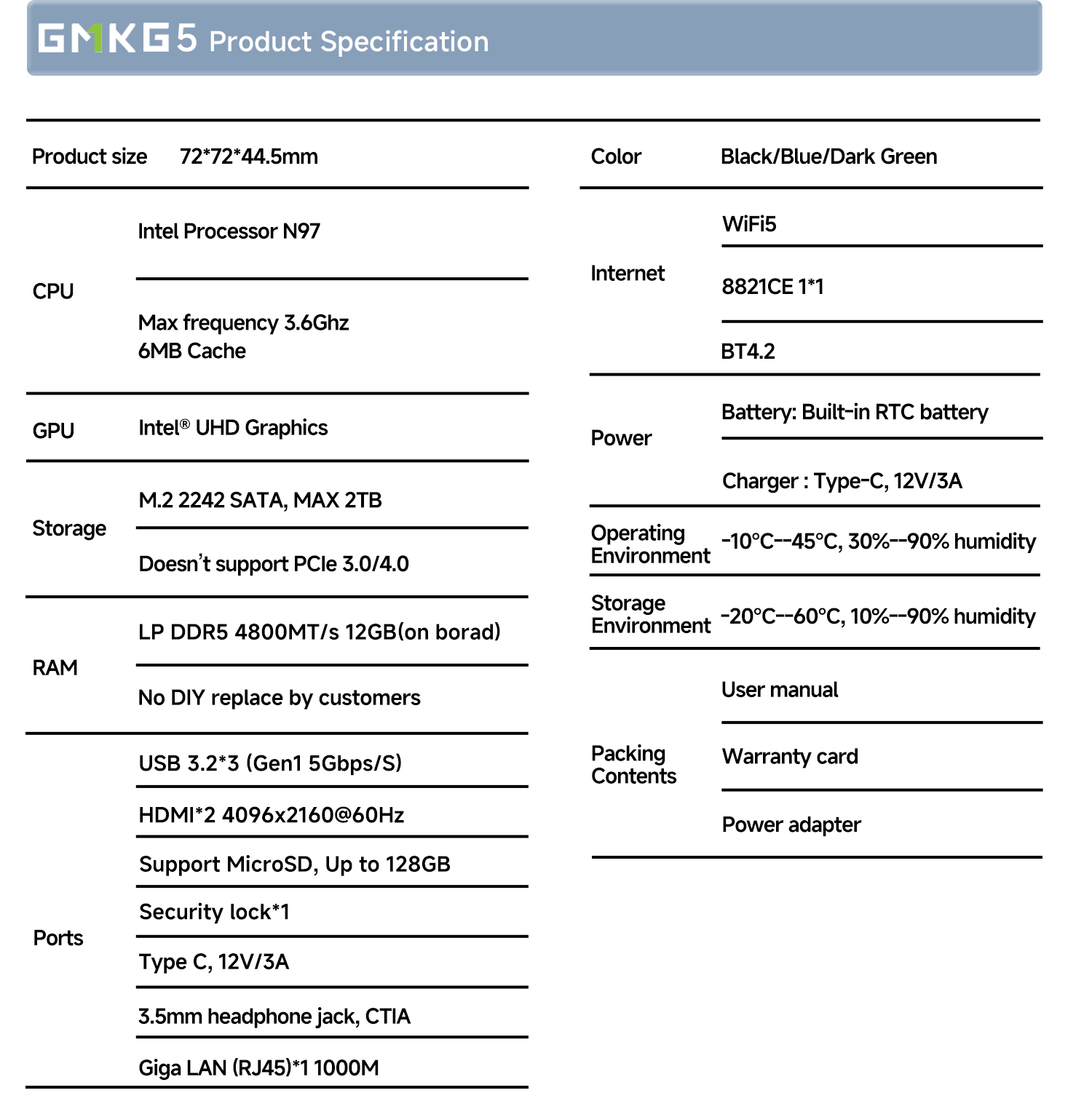 GMKtec Mini PC NUCBOX-G5 - Intel N97, 12GB RAM, 512GB SSD, Windows 11 ...