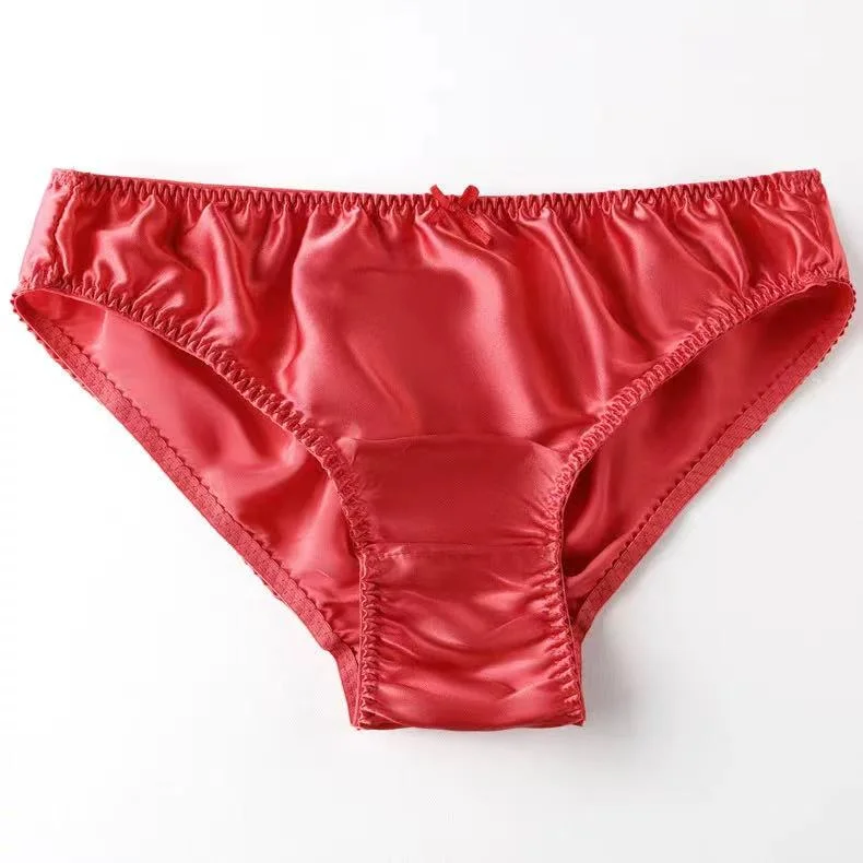 Men's Silk Simple Solid Color Panties