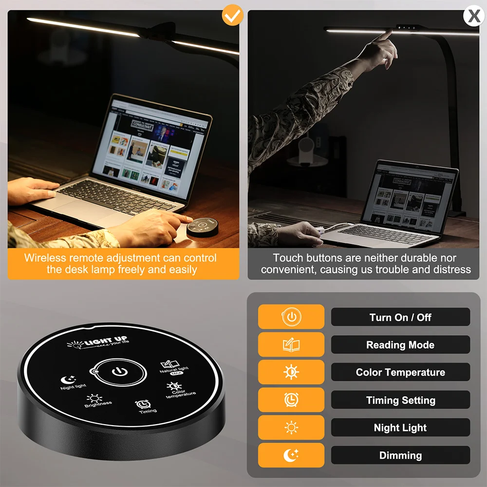 Led Desk Lamp for Office Home - Eye Caring Architect lamp with Clamp ...