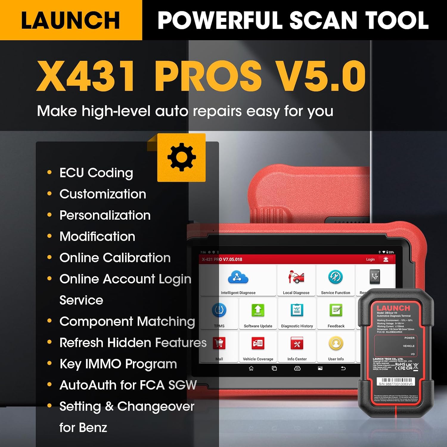 LAUNCH X431 PROS V1.0 2 Years Free Update Diagnostic Scanner with 31 ...