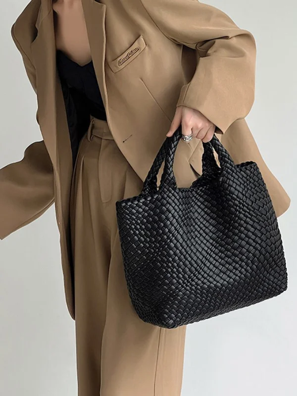 Elegant Solid Color Woven Tote Handbags – The Epitome of Style and ...