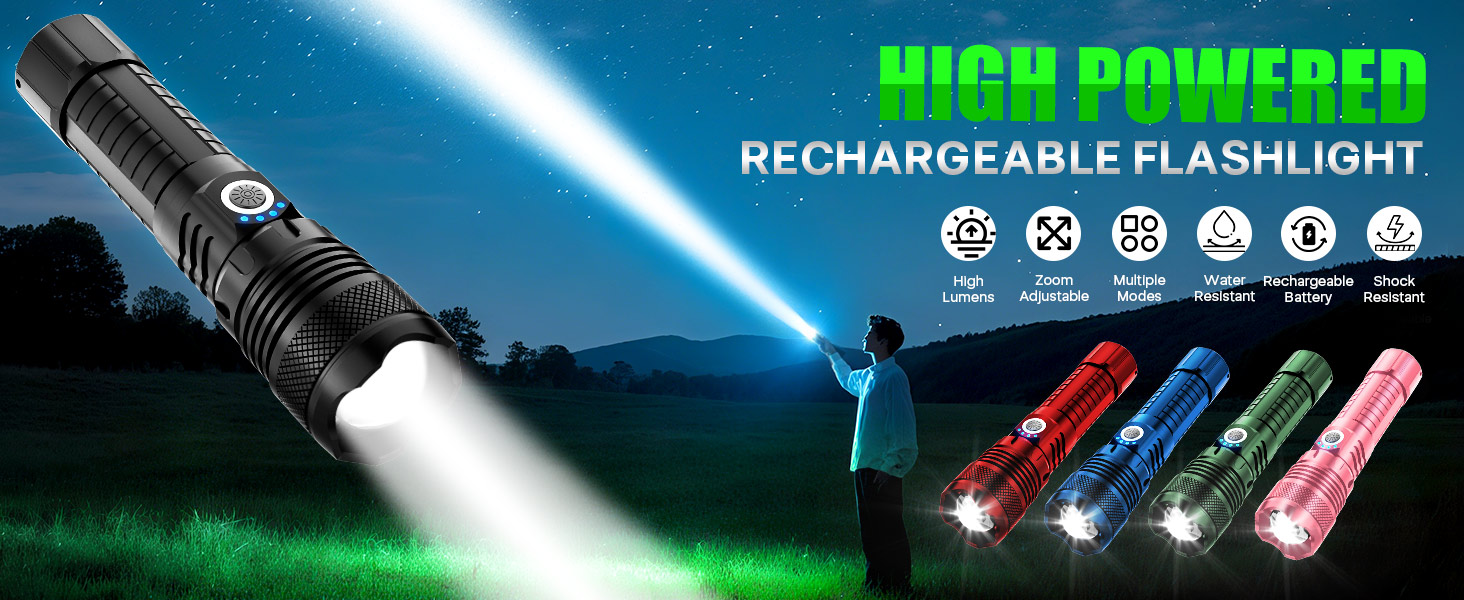 Victoper P50 LED Flashlights, High Powered 10000 Lumens Super Bright ...