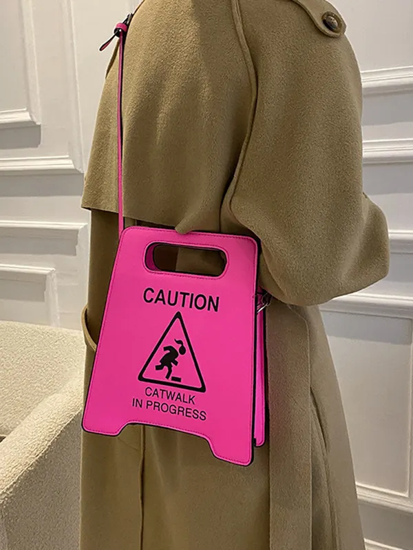 Chic PU Shoulder Bag with Unique Letter Print Design