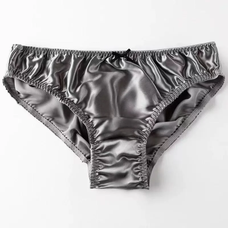 Men's Silk Simple Solid Color Panties