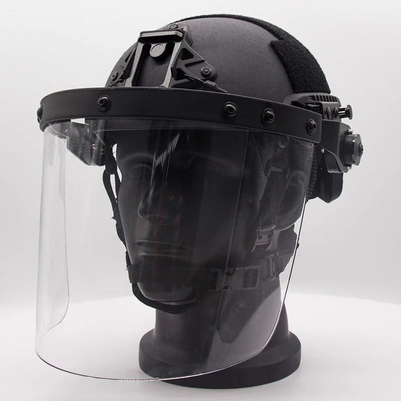 Hikepros Tactical Helmet Transparent Mask FAST/MICH NIJ level IV Combat ...