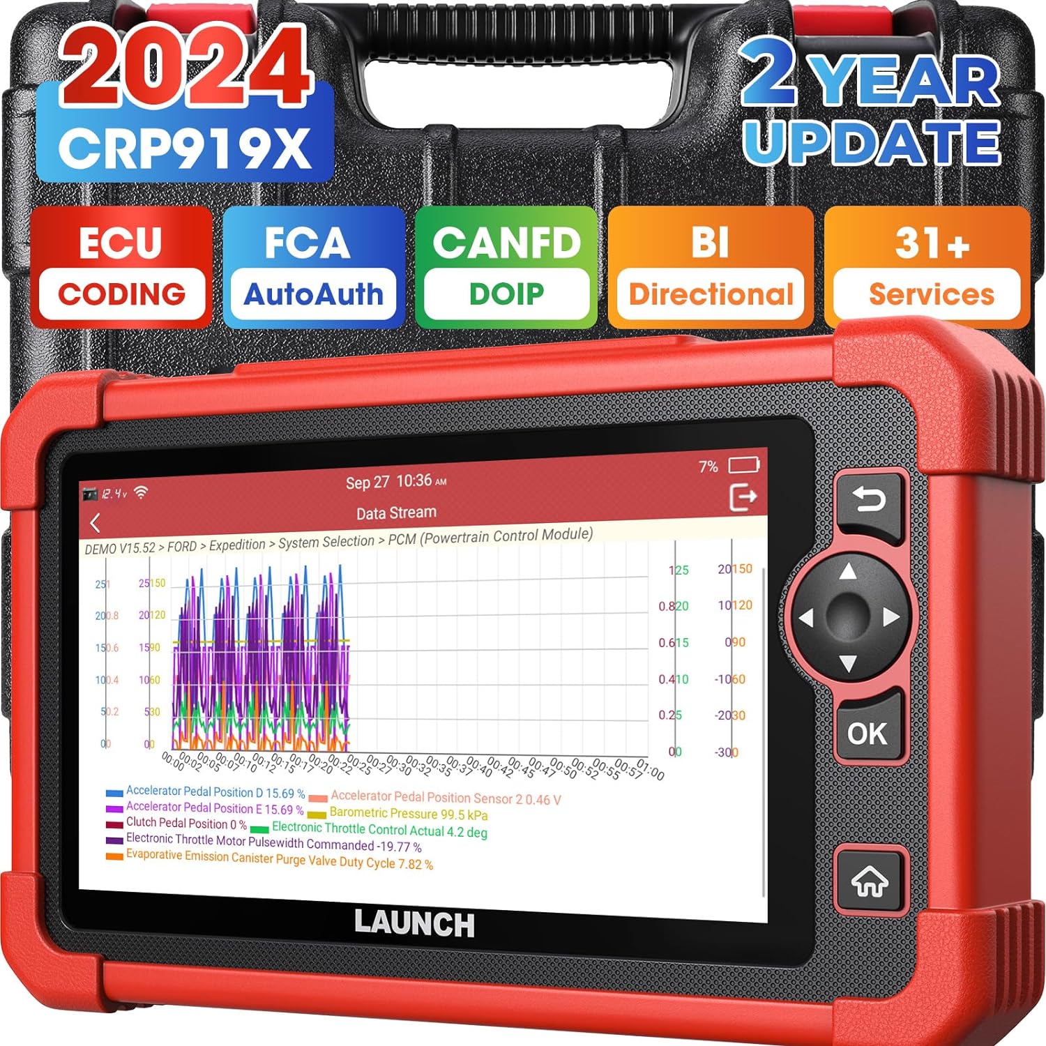LAUNCH Scan Tool CRP919X Bi-Directional Scan Tool with 29+ Service ...