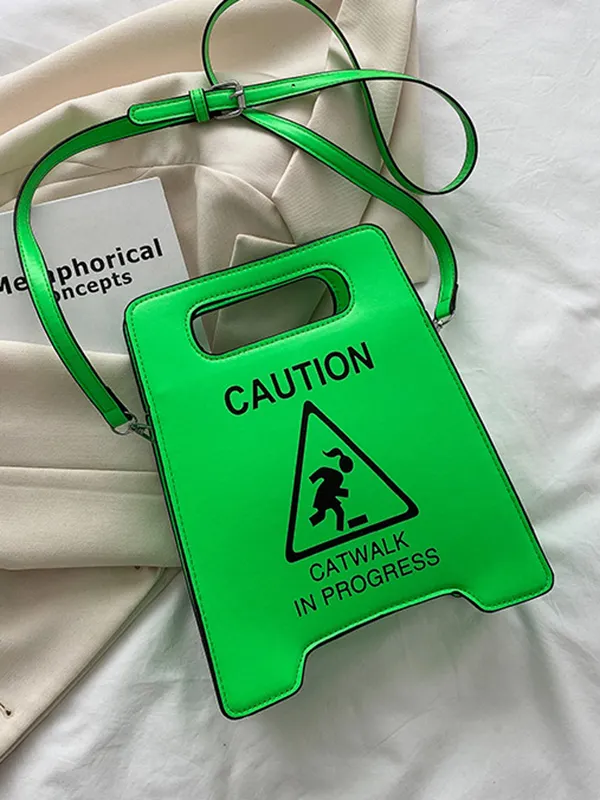 Chic PU Shoulder Bag with Unique Letter Print Design