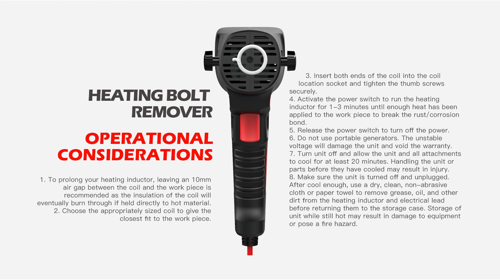 WOYO HBR007 Heating Bolt Remover Portable 110V 220V 1KW Magnetic ...