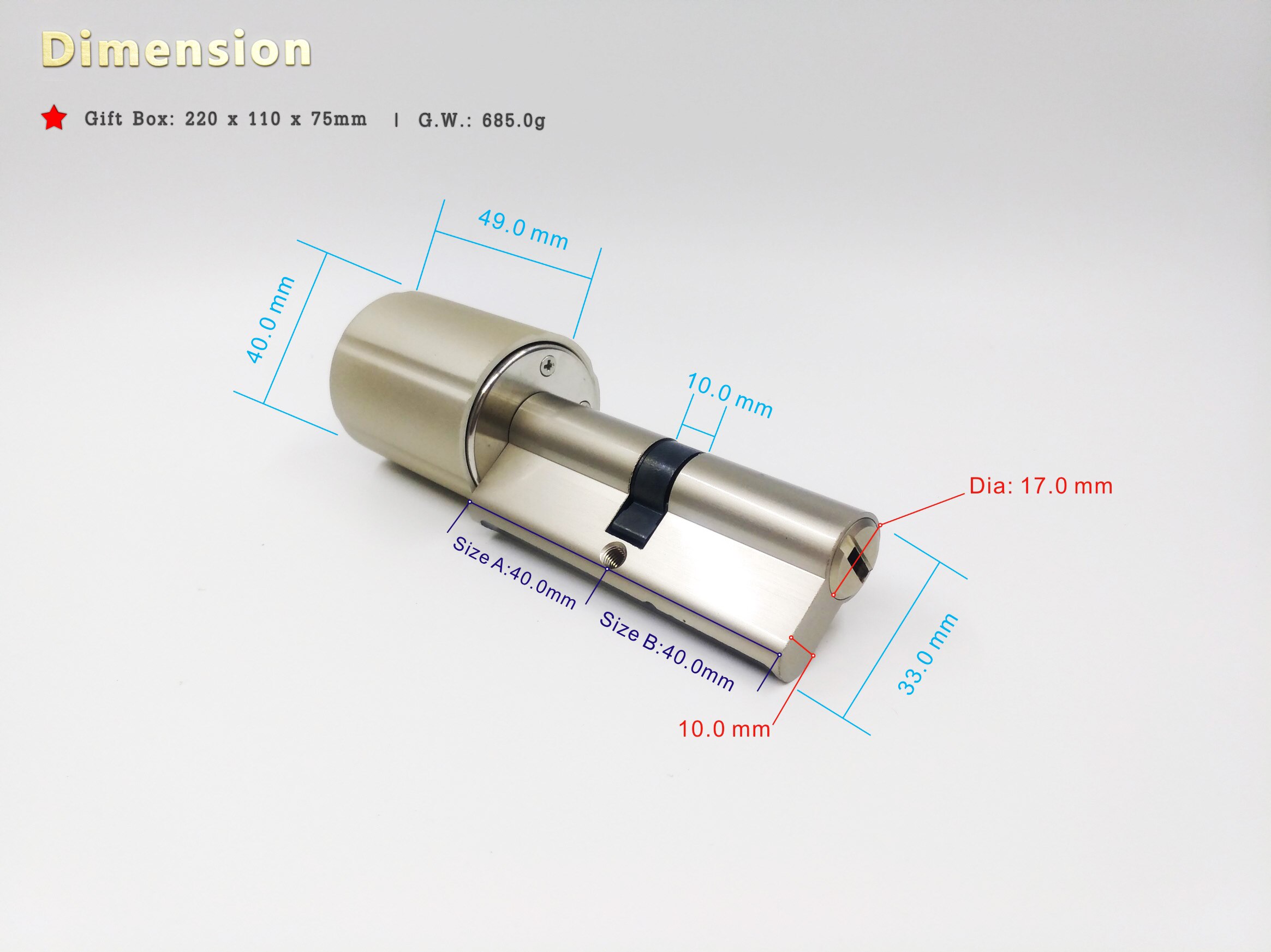 Smart9 ZigBee Smart Lock Core Cylinder Working with TuYa ZigBee Hub, Battery Powered And Chip ...