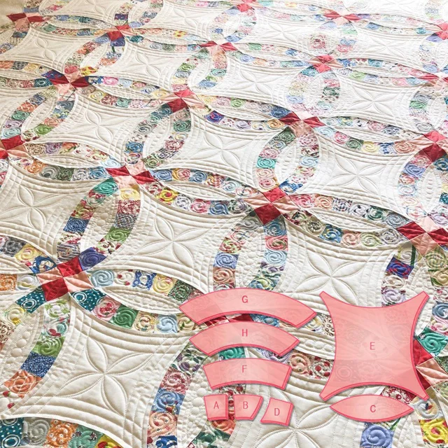 Double Wedding Ring Book & Template Set(8PCS) + Manual